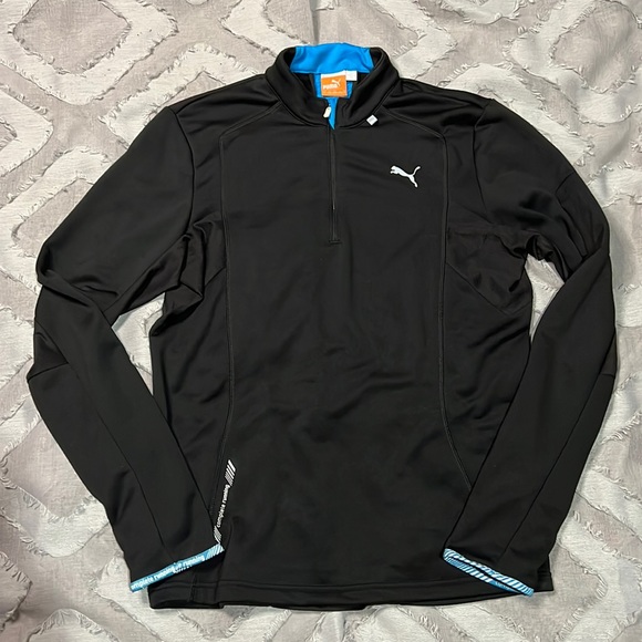 Puma | Shirts | Mens Puma Black And Blue Complete Running 4 Zip | Poshmark